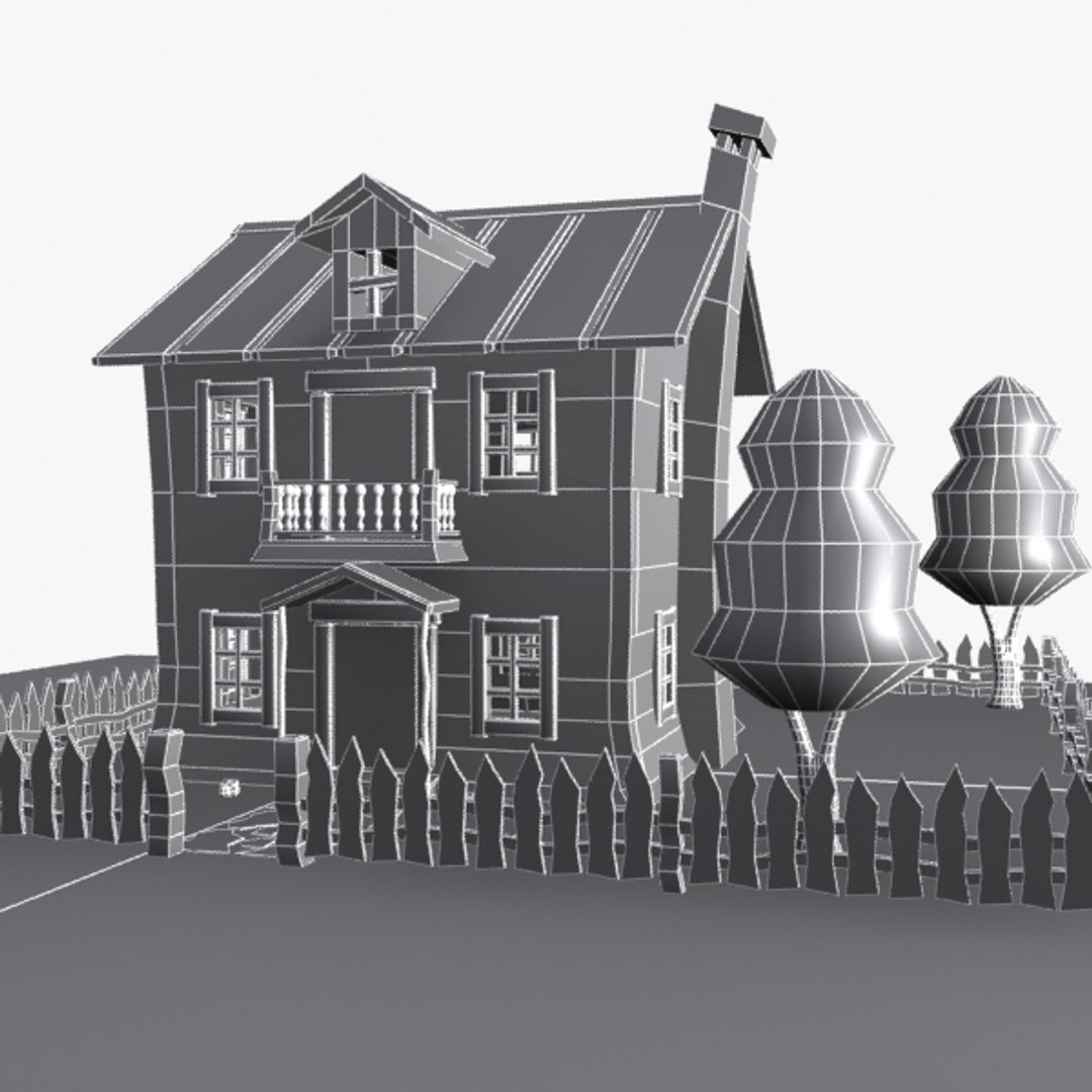 cartoon house toon 3d max