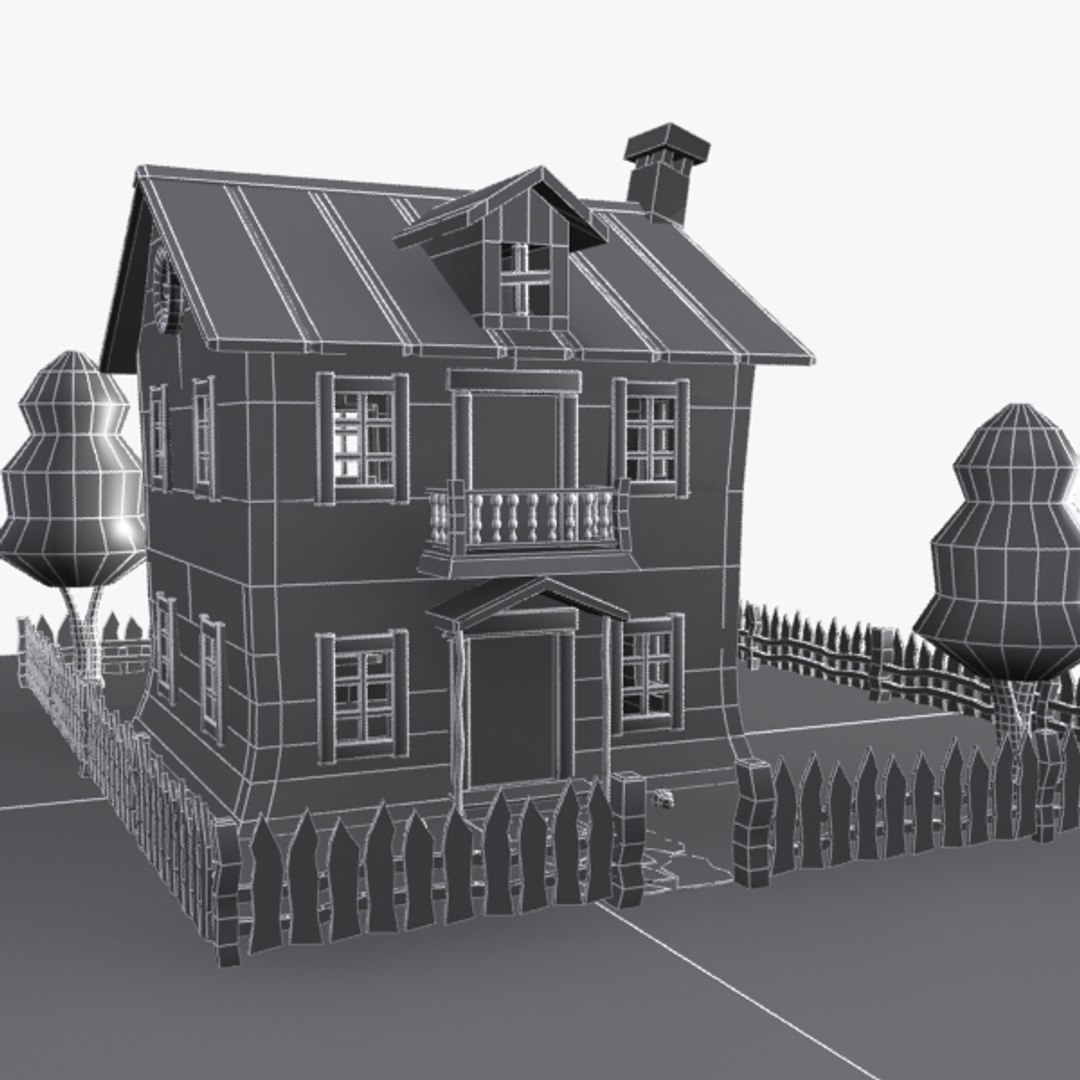 cartoon house toon 3d max
