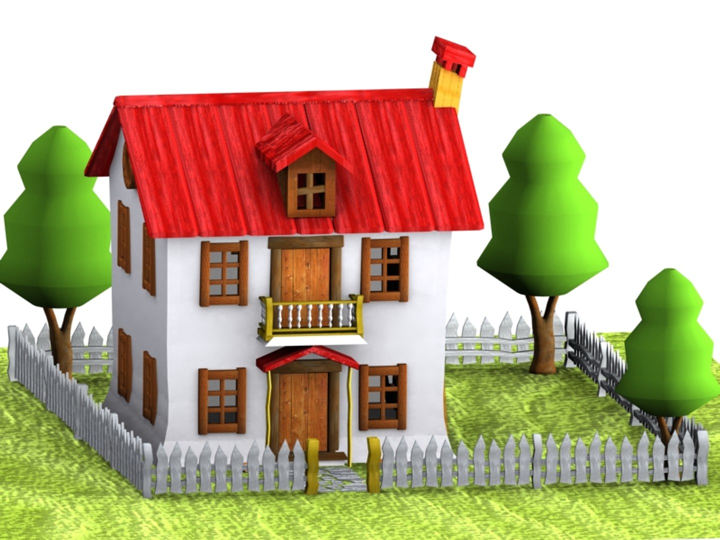 cartoon house toon 3d max