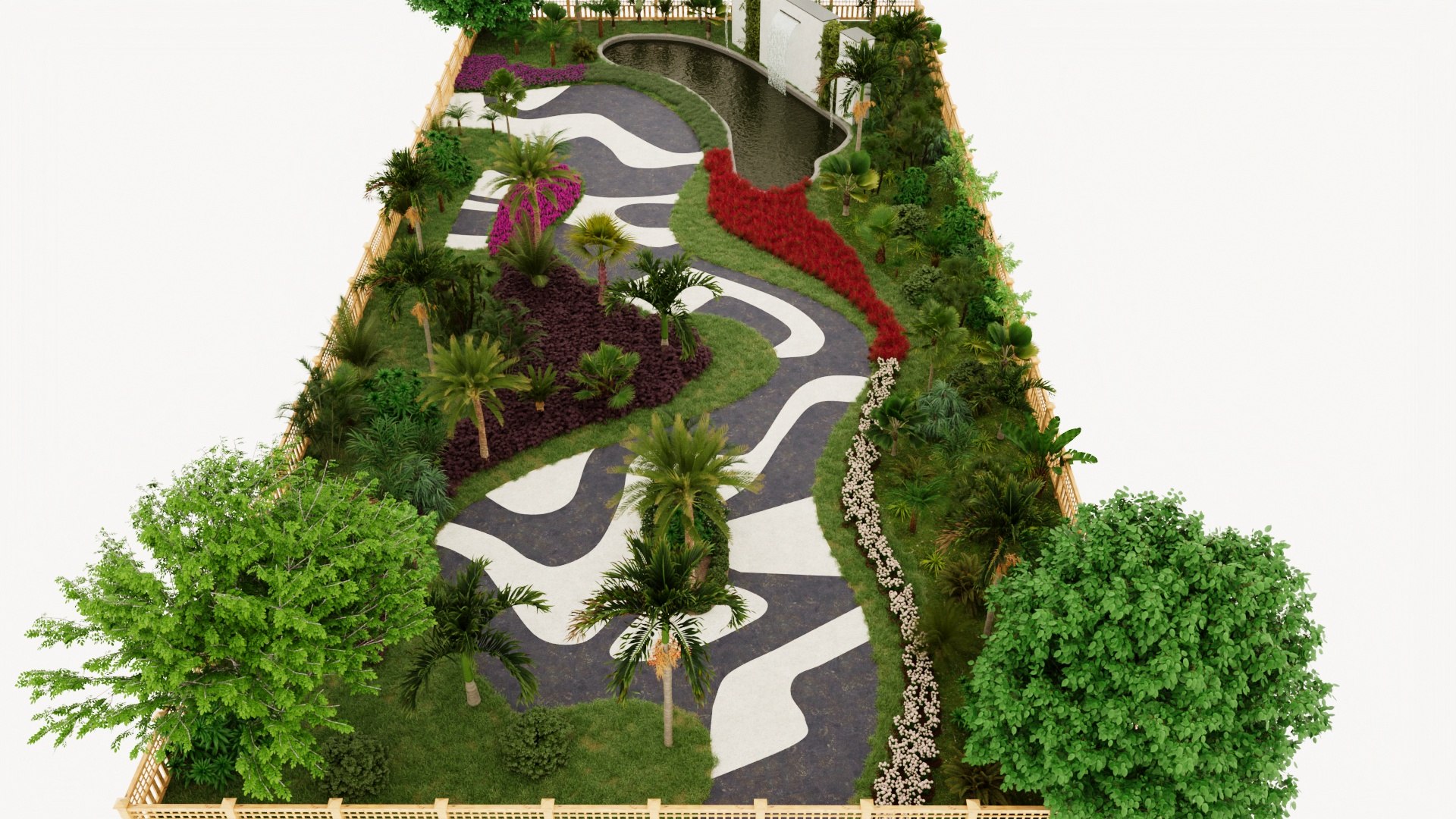 A Customizable 3D Garden Park Scene Model - TurboSquid 2185452