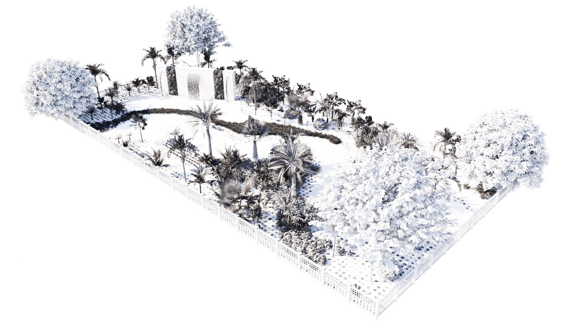 A Customizable 3D Garden Park Scene Model - TurboSquid 2185452