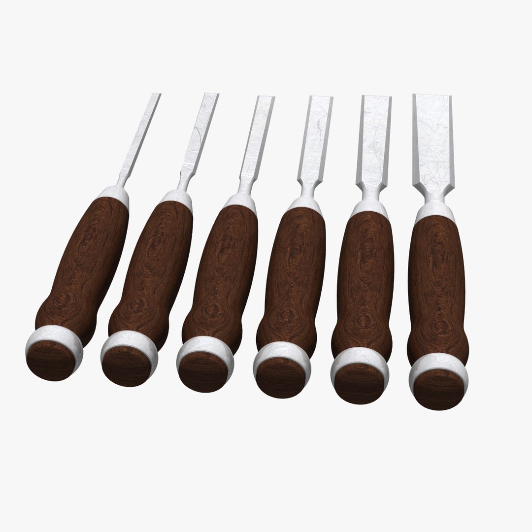 Set Chisels 3d Model