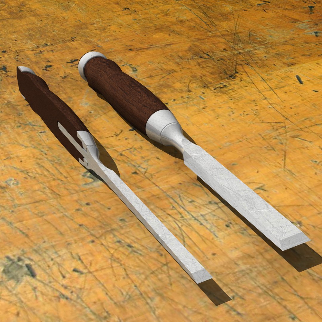 Set Chisels 3d Model