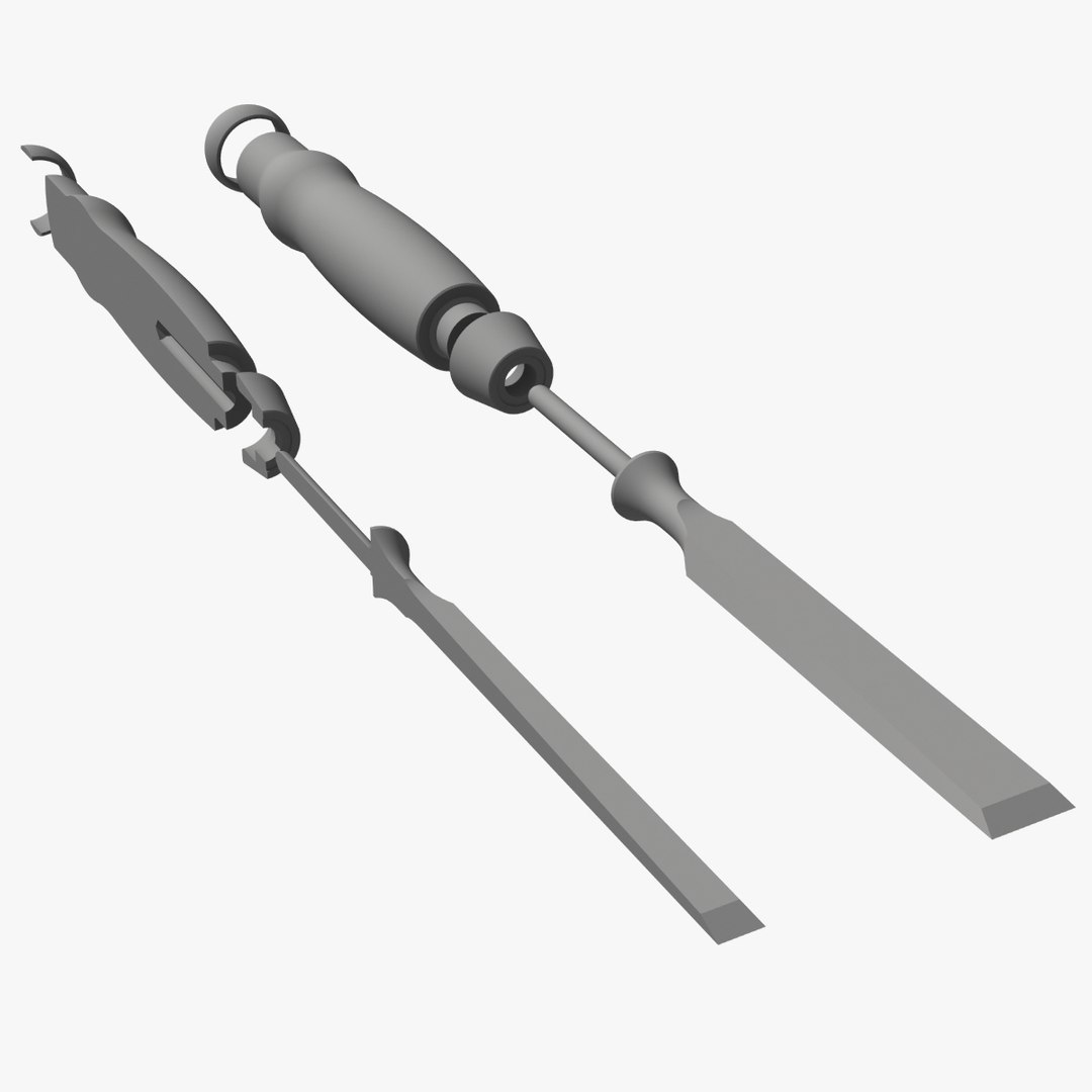 Set Chisels 3d Model