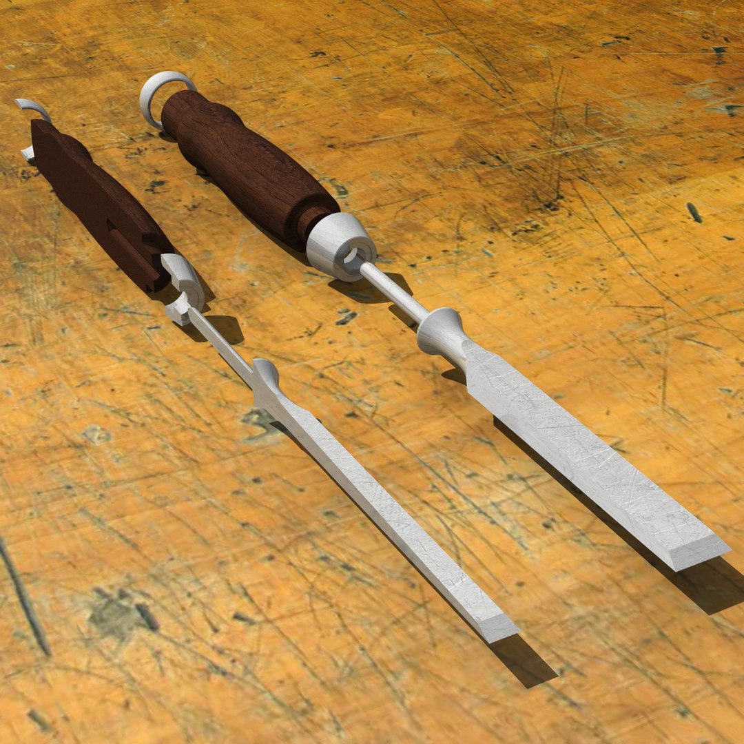 Set Chisels 3d Model