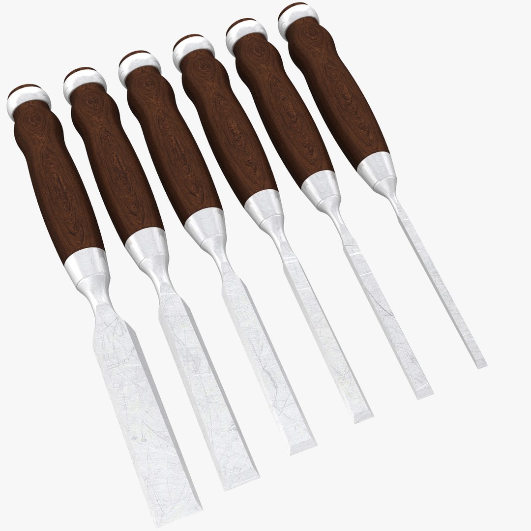 Set Chisels 3d Model