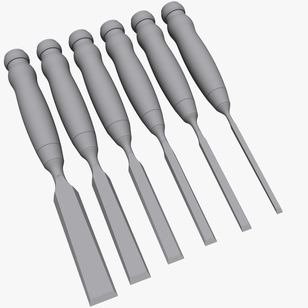 Set Chisels 3d Model