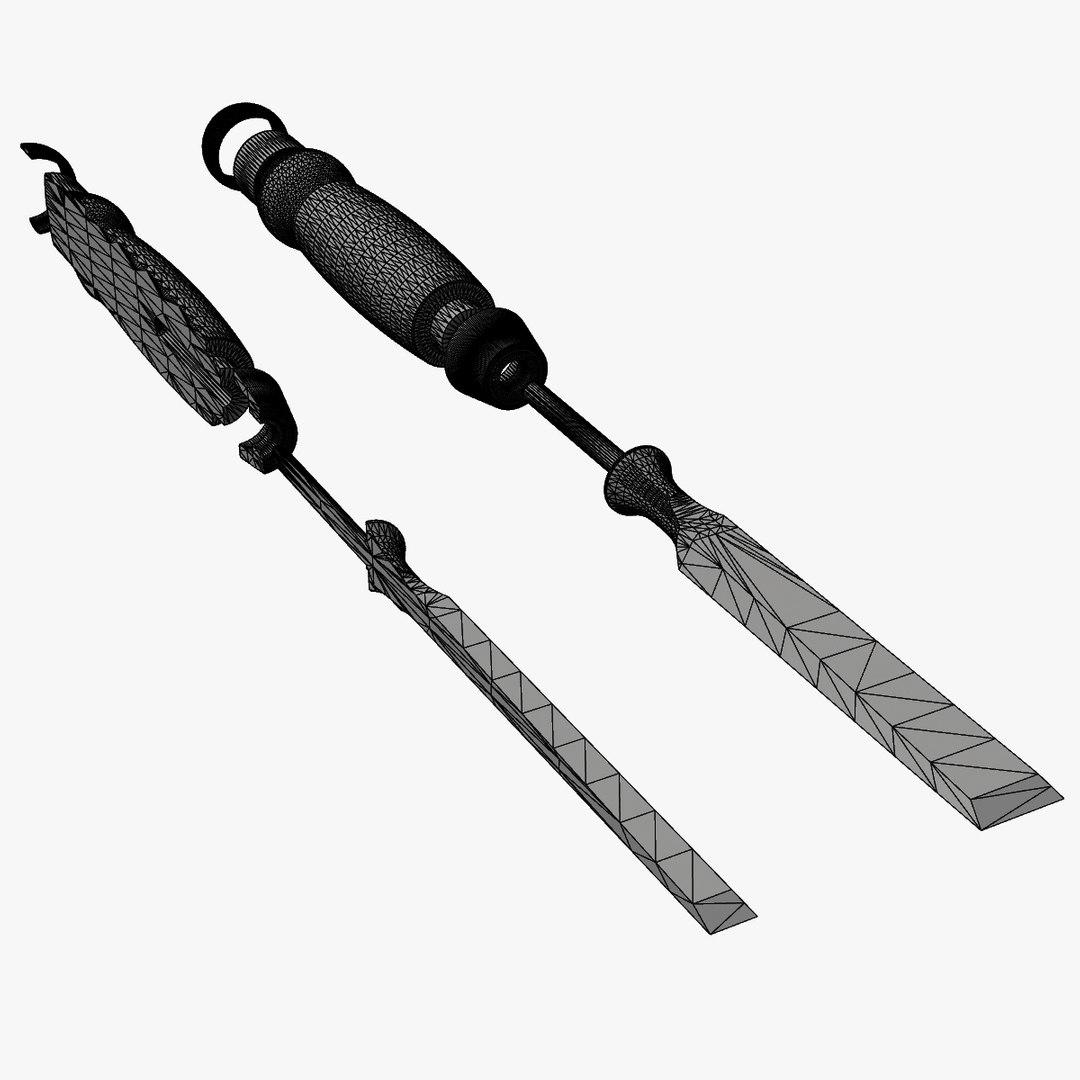 Set Chisels 3d Model