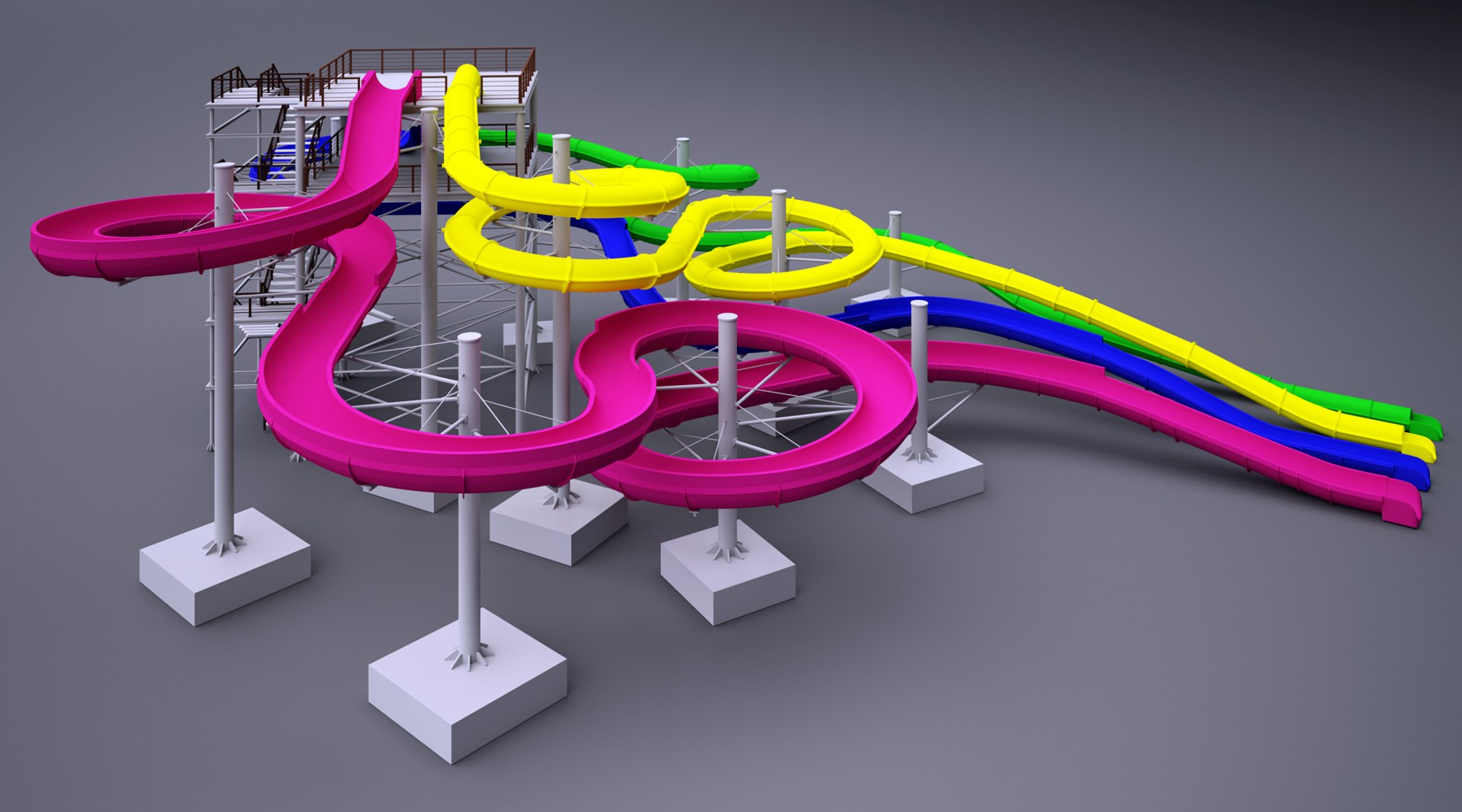 3D Water Slides Model - TurboSquid 1214385