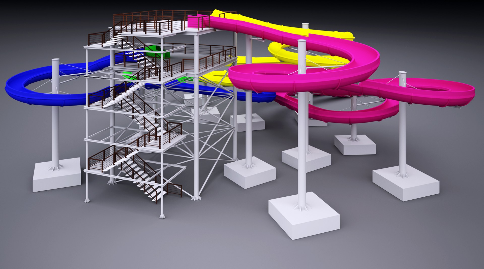 3D Water Slides Model - TurboSquid 1214385