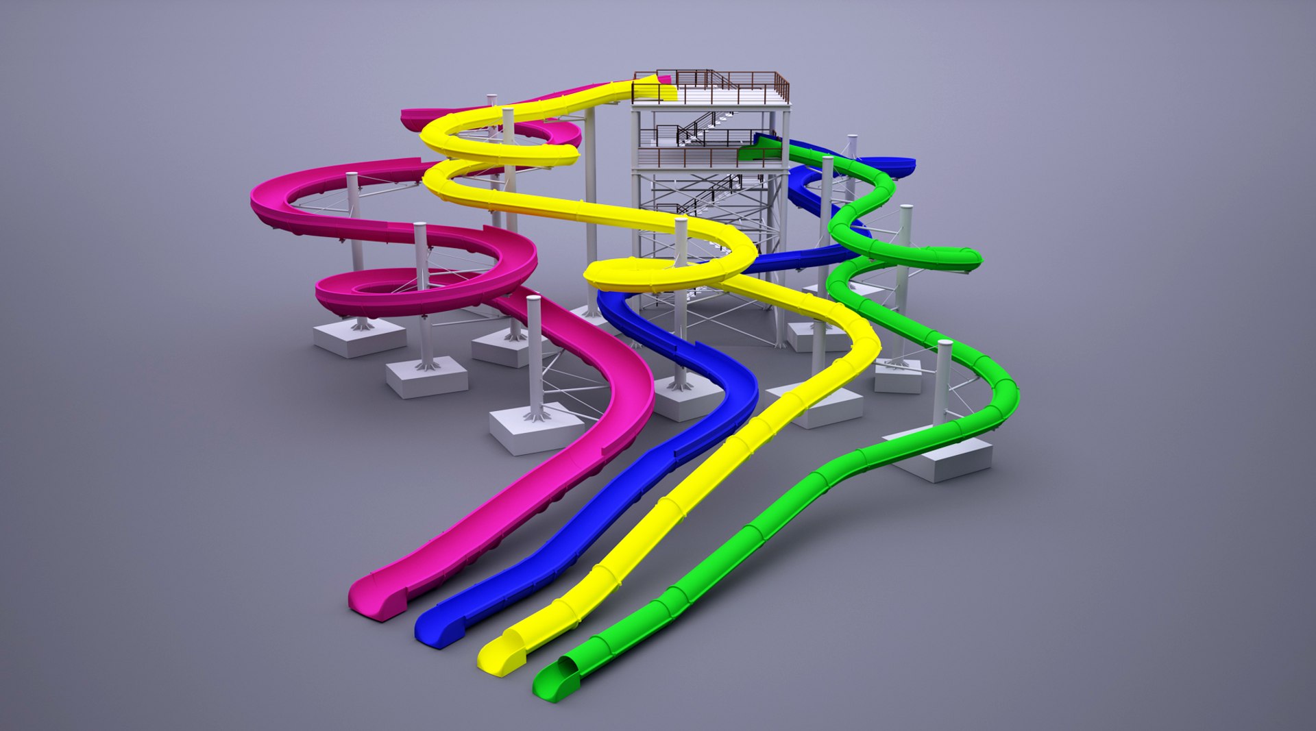3D Water Slides Model - TurboSquid 1214385