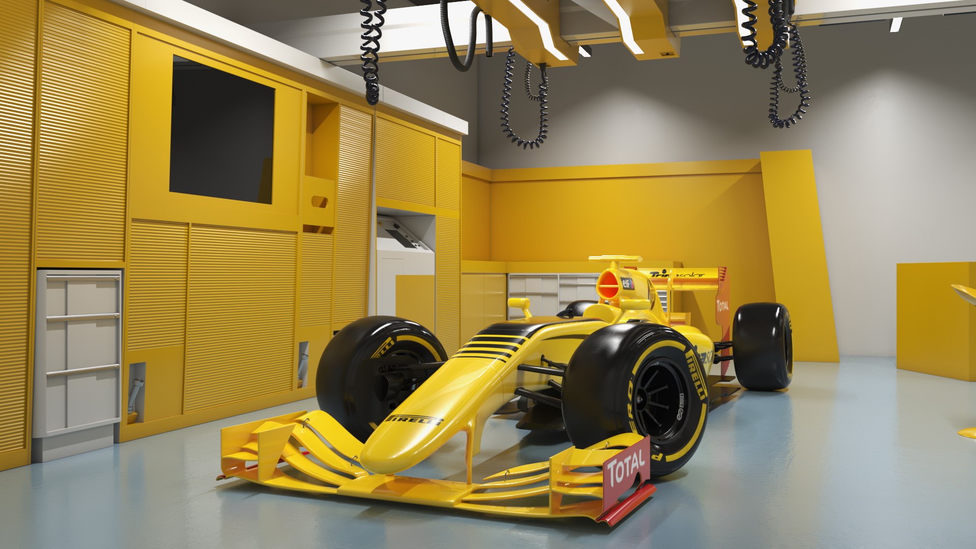 3D Racing Team Garage And Formula 1 Car - TurboSquid 2348834