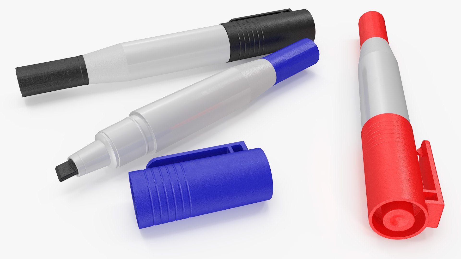 3D 3 Double-Ended Markers Model - TurboSquid 1950848