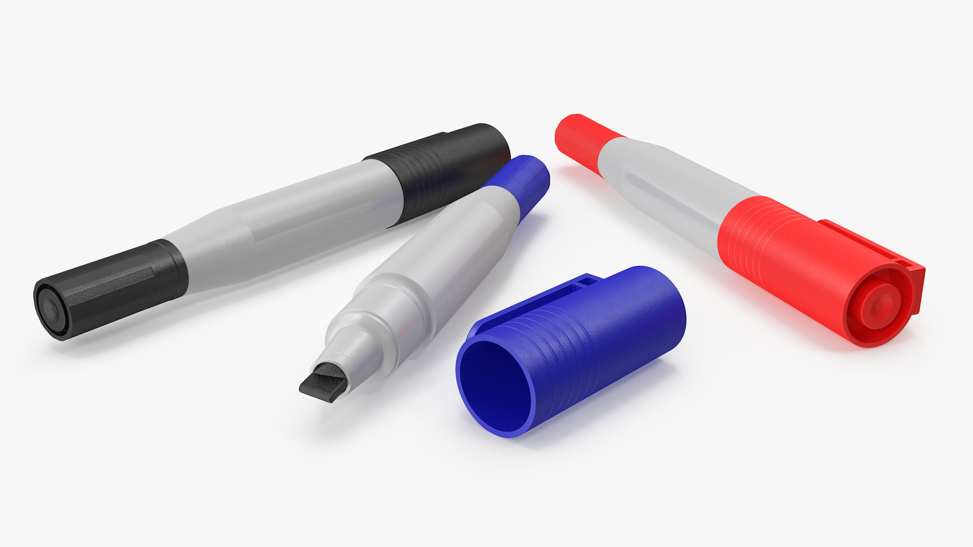 3D 3 Double-Ended Markers Model - TurboSquid 1950848