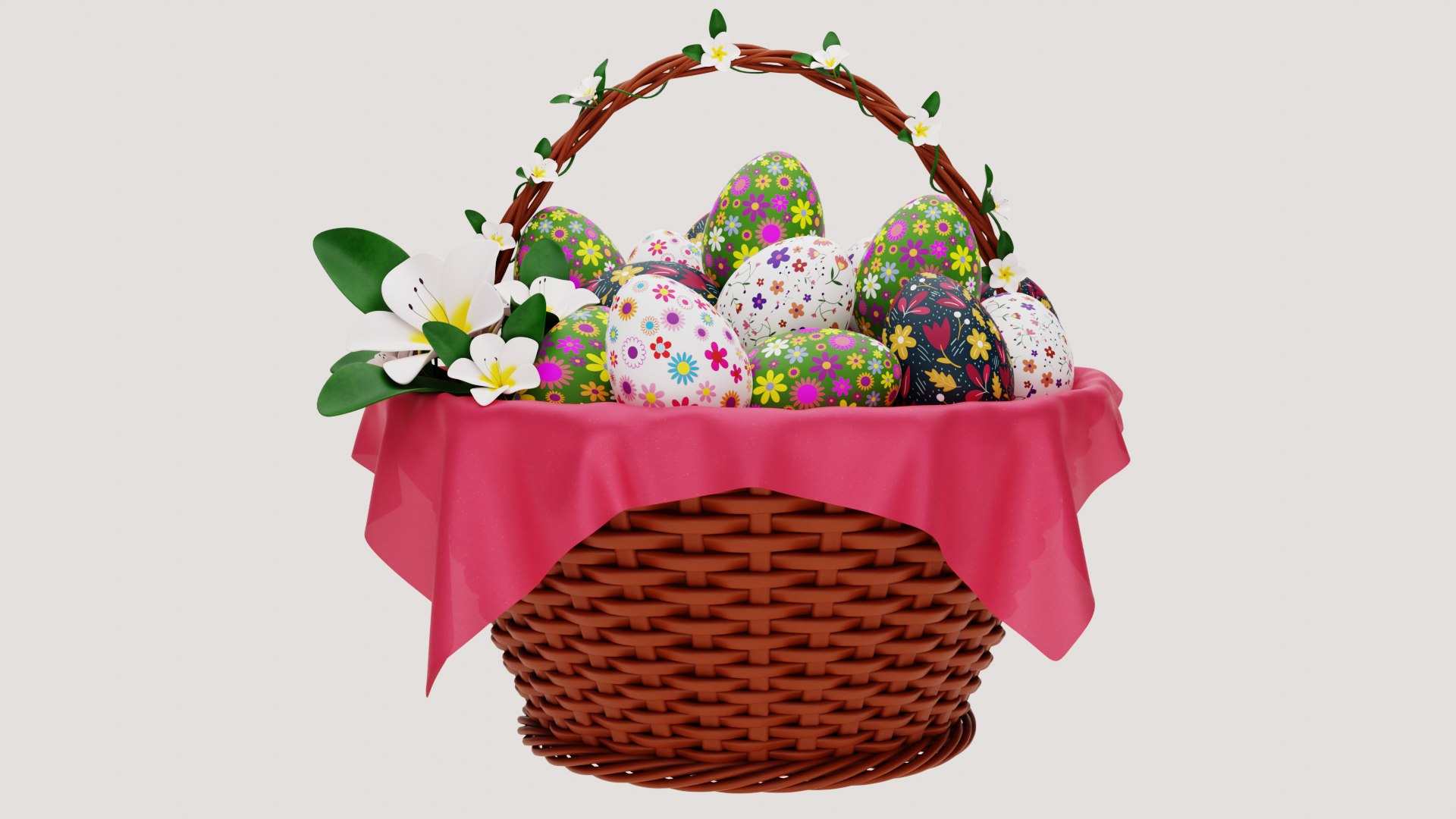3D Easter Eggs Basket - TurboSquid 1866062