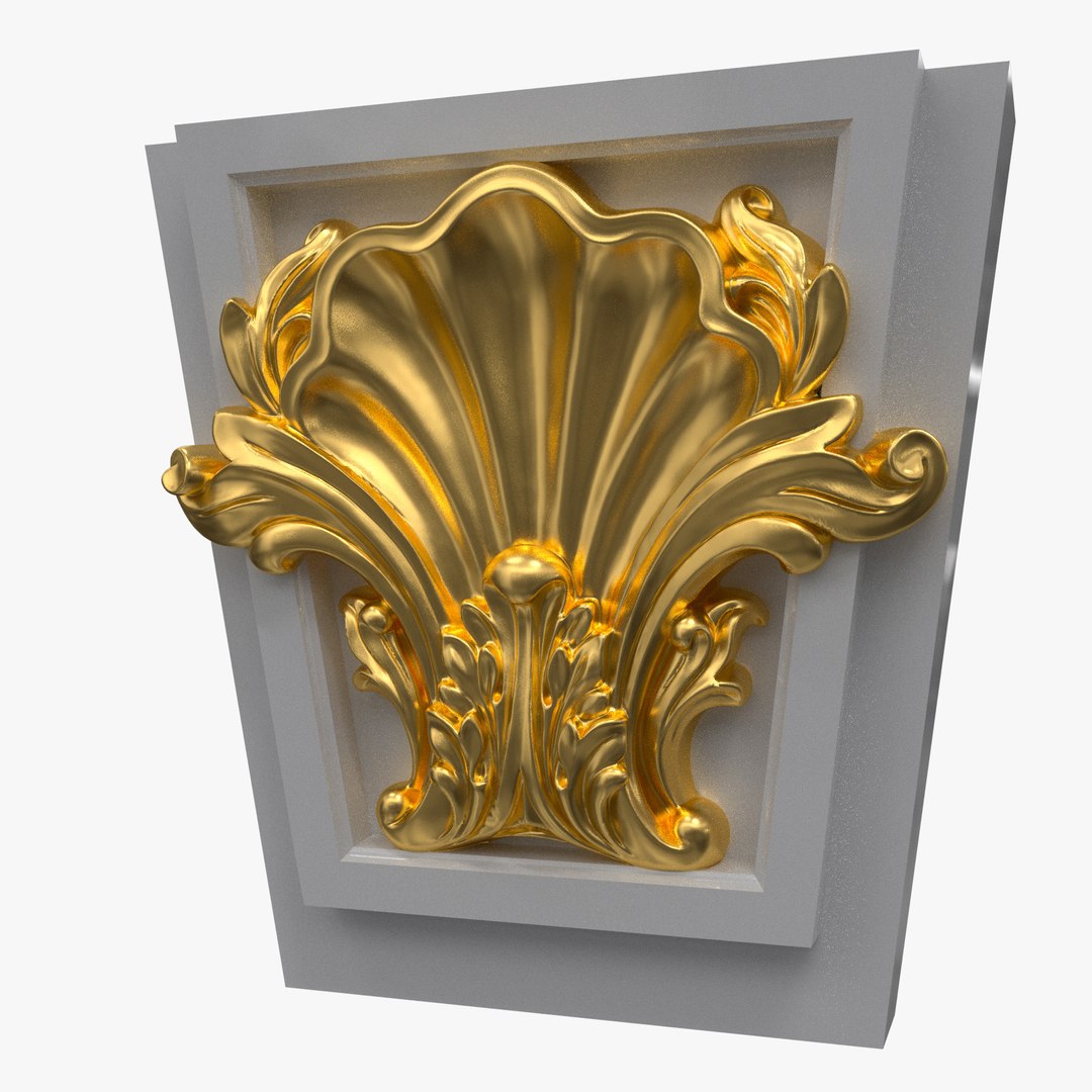 3D Plaster Decorative Bow DS254 Model - TurboSquid 2385721