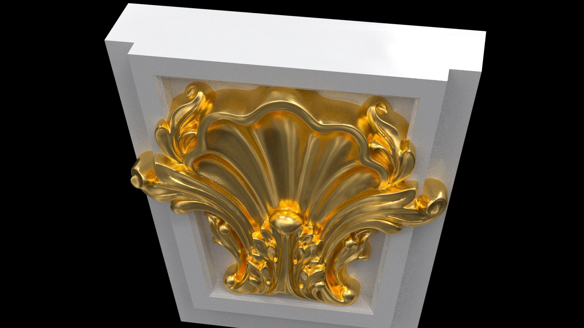 3D Plaster Decorative Bow DS254 Model - TurboSquid 2385721