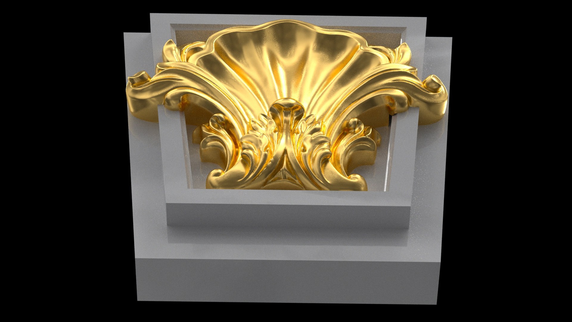 3D Plaster Decorative Bow DS254 Model - TurboSquid 2385721