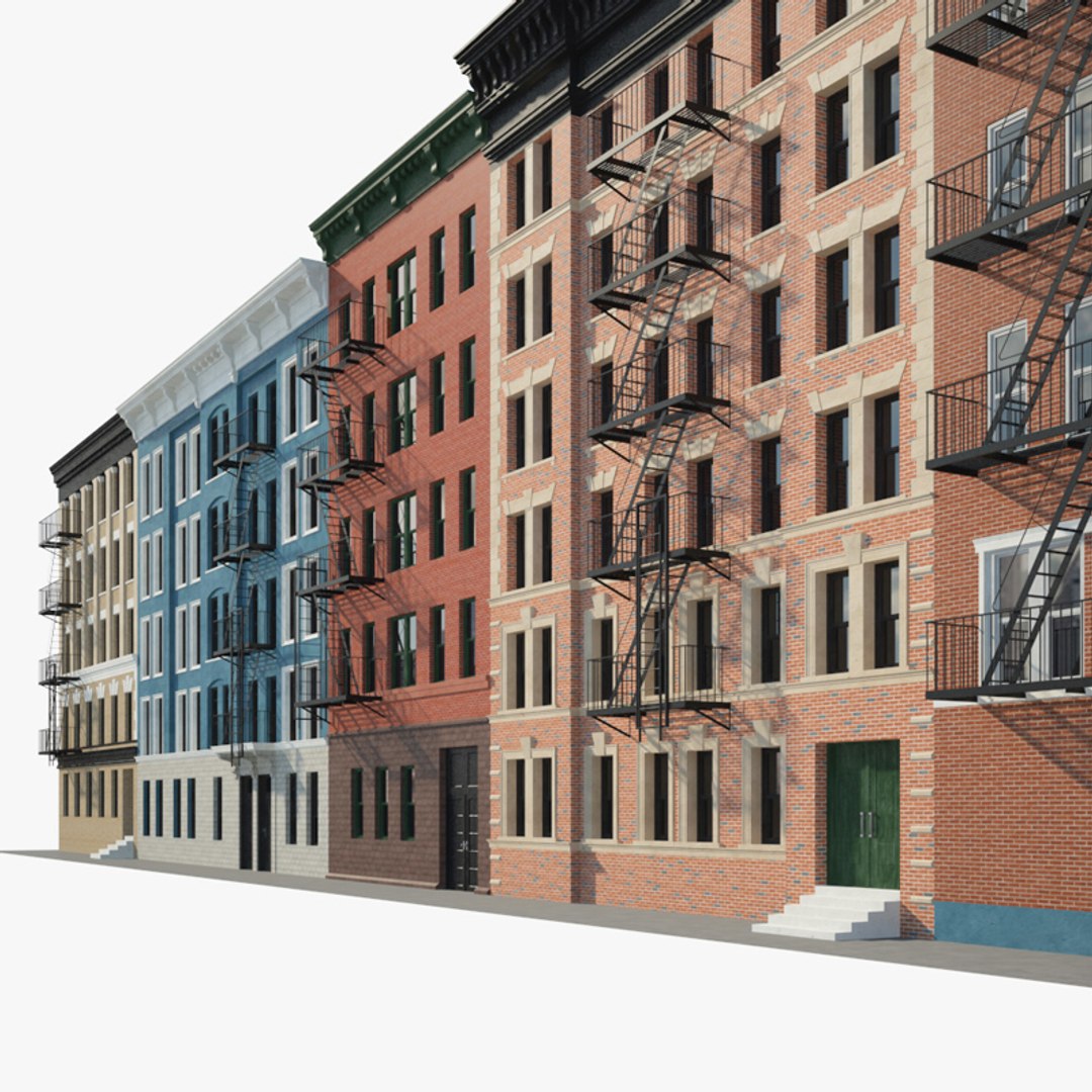 Brick buildings 3D - TurboSquid 1719563