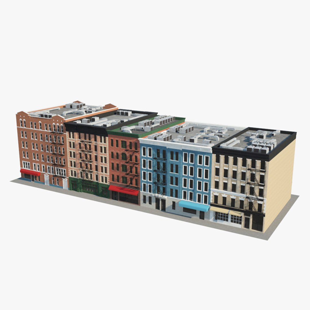 Brick buildings 3D - TurboSquid 1719563