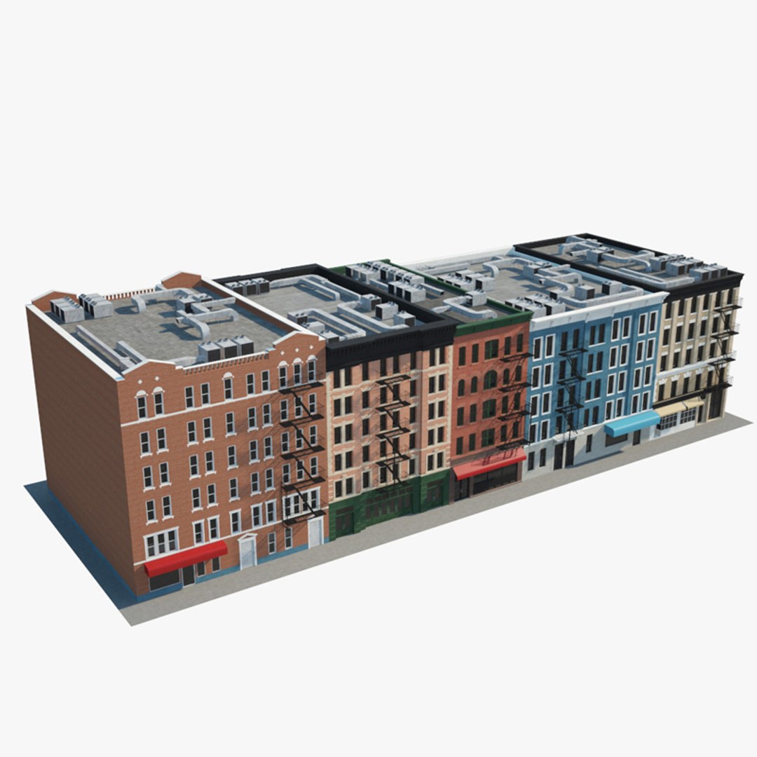 Brick buildings 3D - TurboSquid 1719563