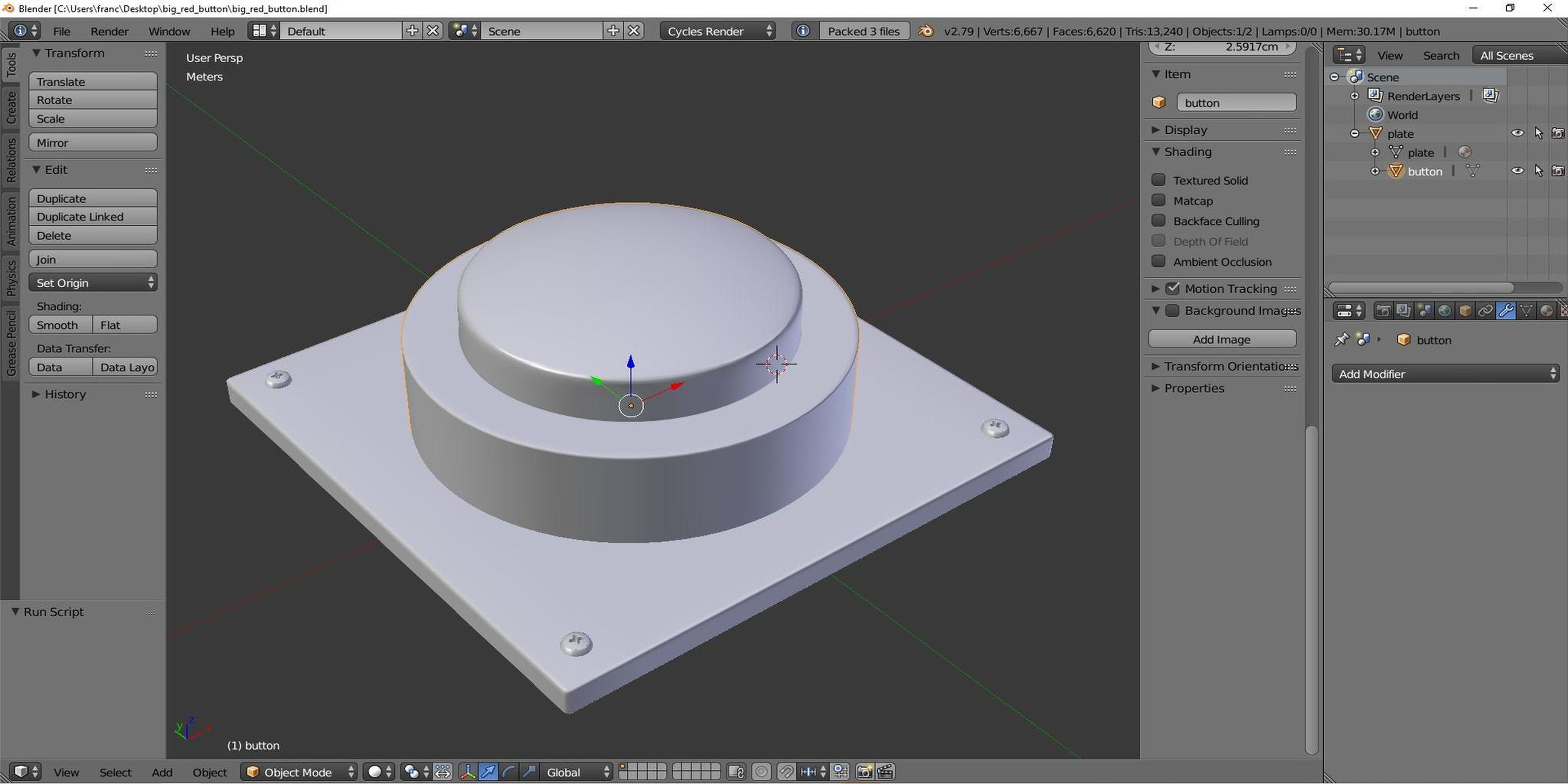 Big red button 3D - TurboSquid 1476014