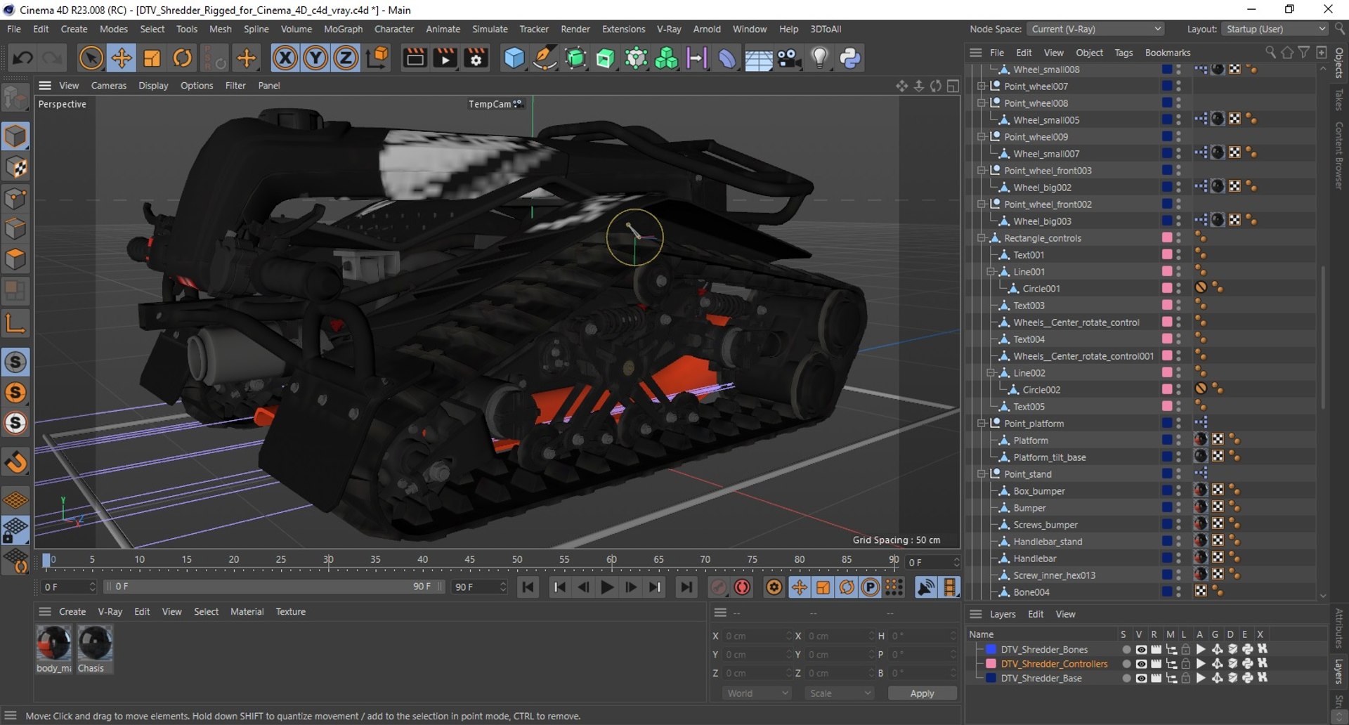 3D DTV Shredder Rigged For Cinema 4D Model - TurboSquid 2316395
