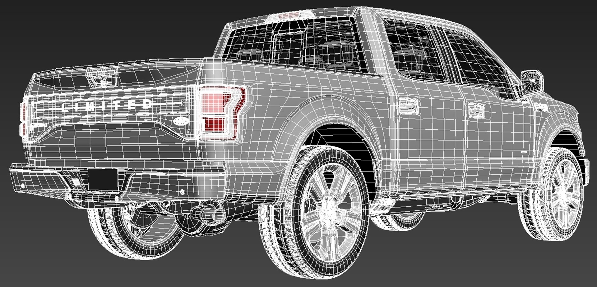 3D Ford F-150 Crew Cab Limited 2016 Model - TurboSquid 2222135