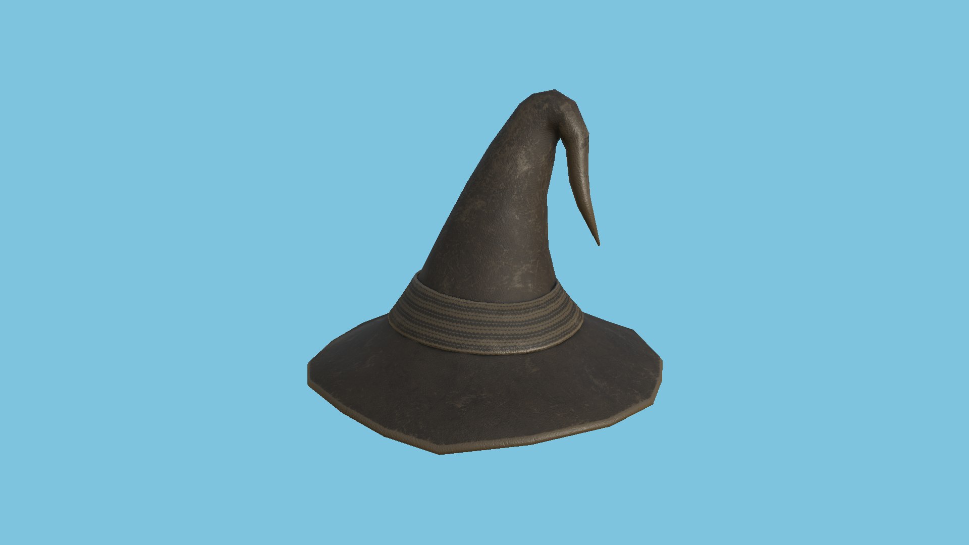 3D Rust Leather Wizard Hat - Character Design Fashion Model ...