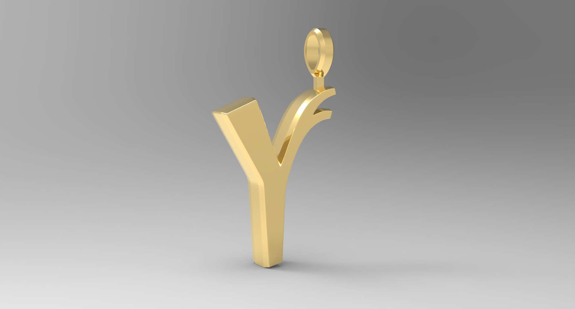 Y Letter Pendant Gold 3D Model - TurboSquid 1903384