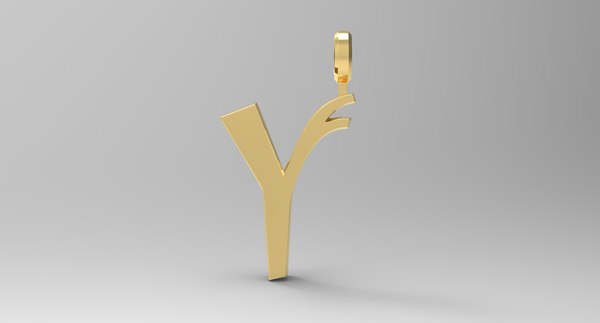 Y Letter Pendant Gold 3D model - TurboSquid 1903384