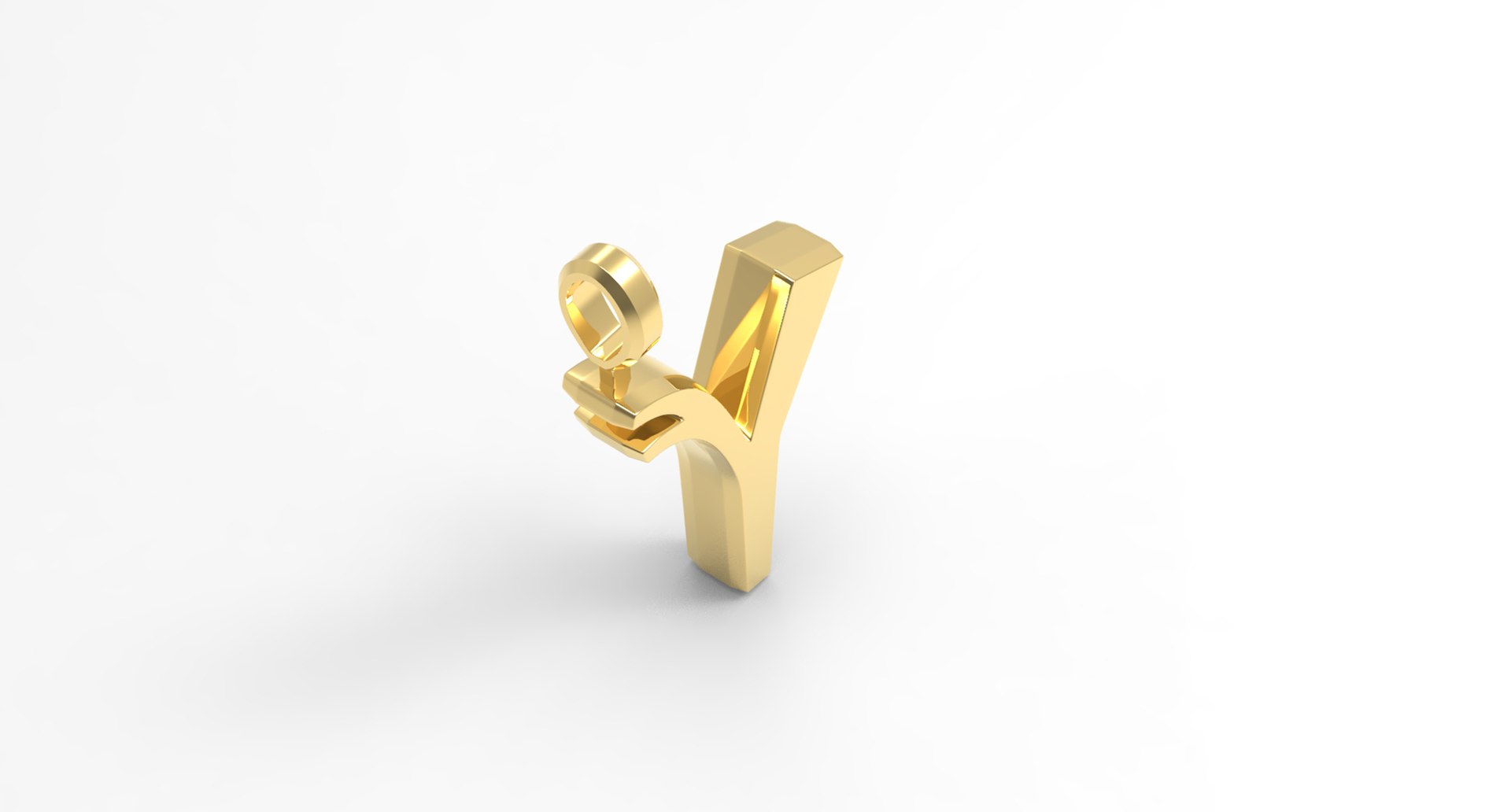 Y Letter Pendant Gold 3D Model - TurboSquid 1903384