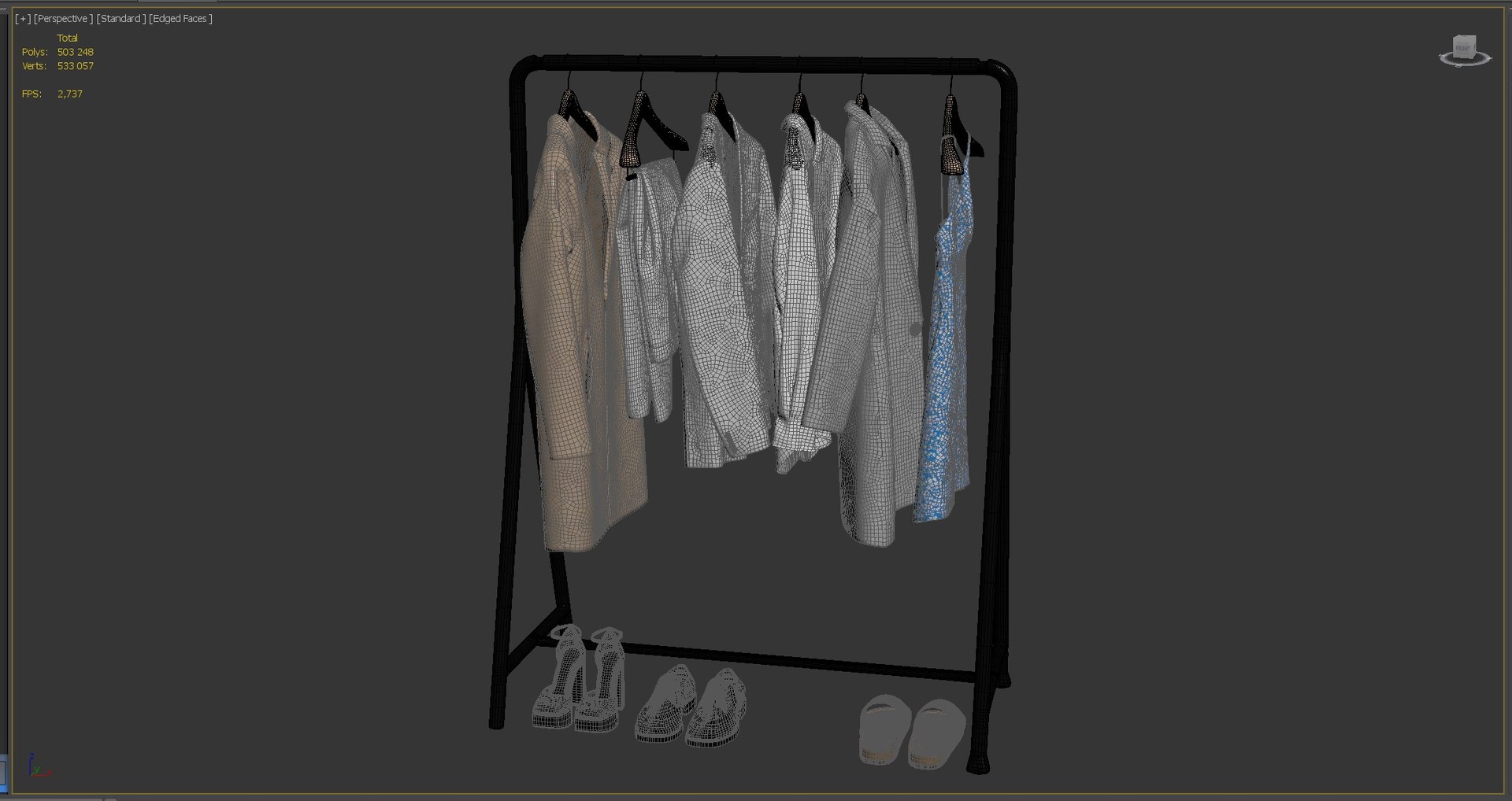 3D Clothes On The Rack Set 02 Model - TurboSquid 2185094