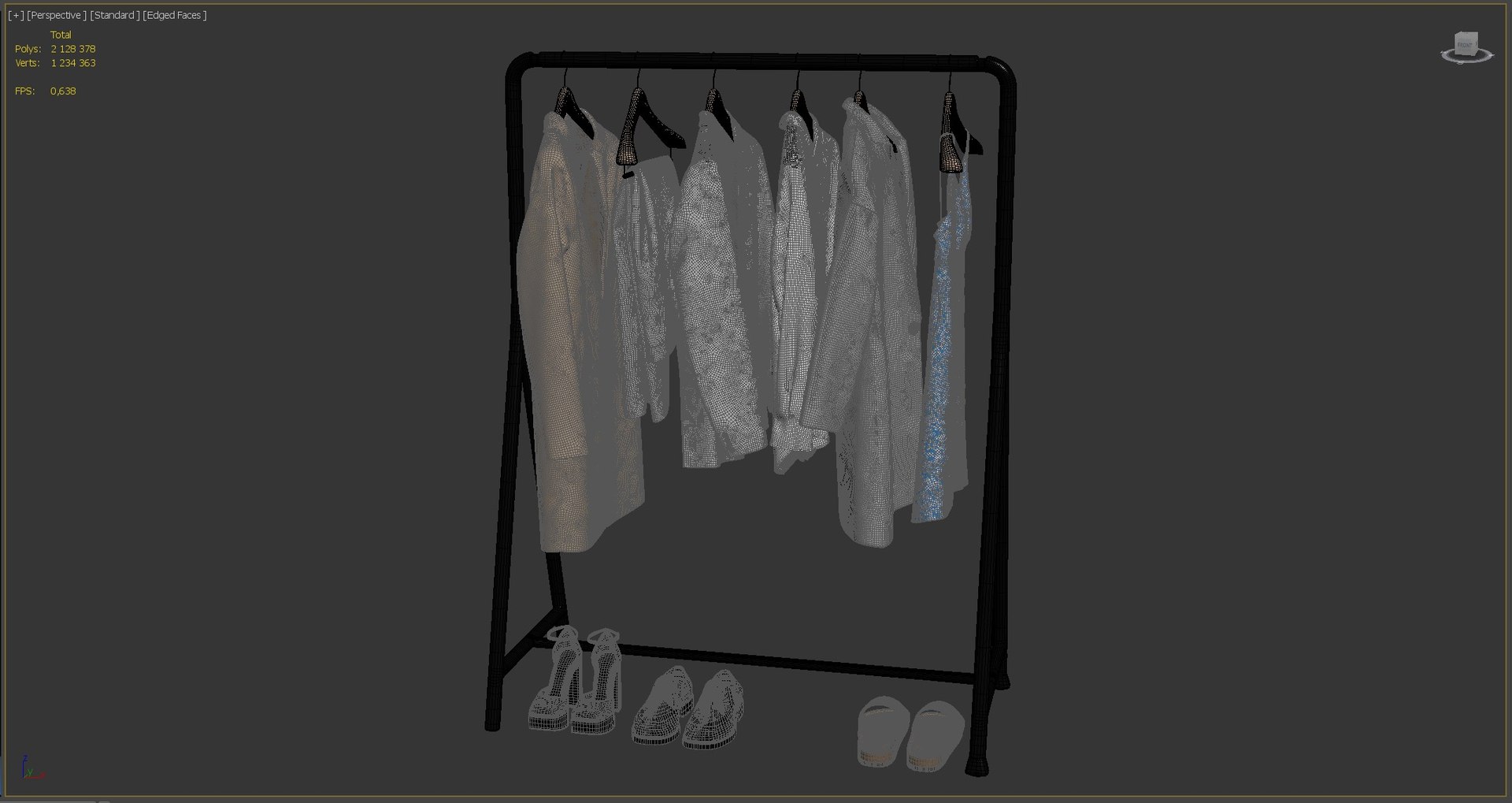 3D Clothes On The Rack Set 02 Model - TurboSquid 2185094