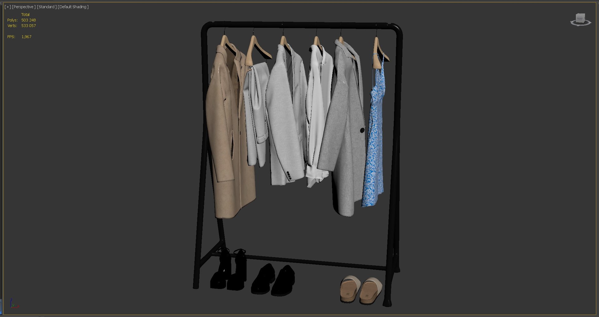 3D Clothes On The Rack Set 02 Model - TurboSquid 2185094