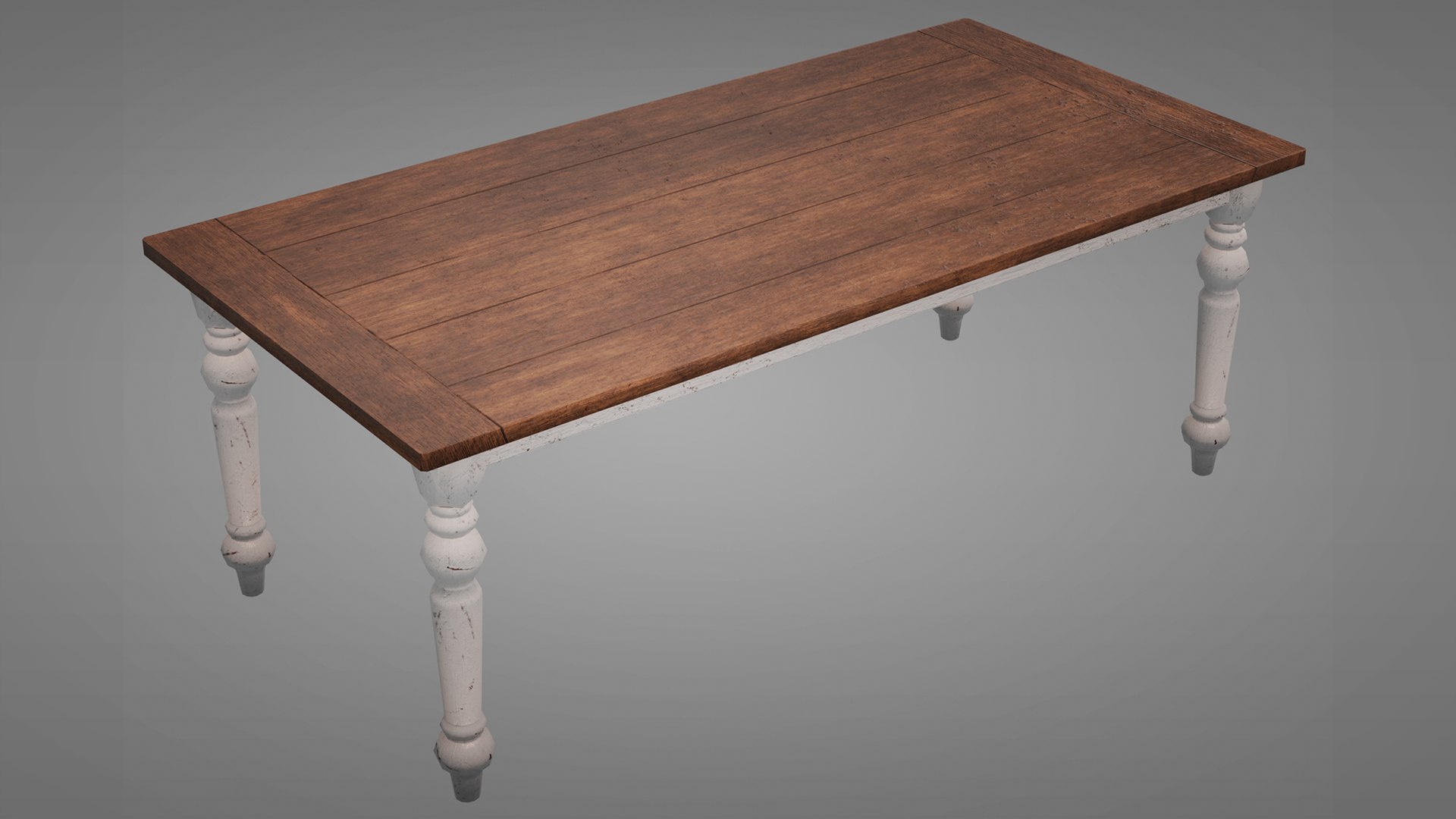 3D Vintage Dining Table And Chair Set - Game Ready - TurboSquid 2518479