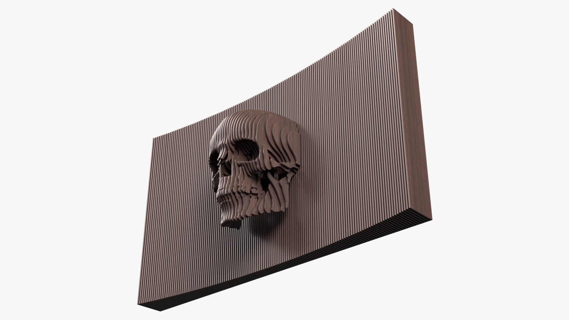 3D Modern Wooden Wall Decor Panel - Human Scull Model - TurboSquid 2371482