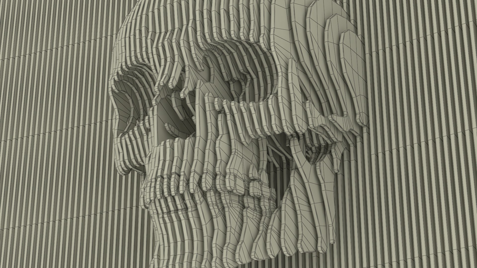 3D Modern Wooden Wall Decor Panel - Human Scull Model - TurboSquid 2371482