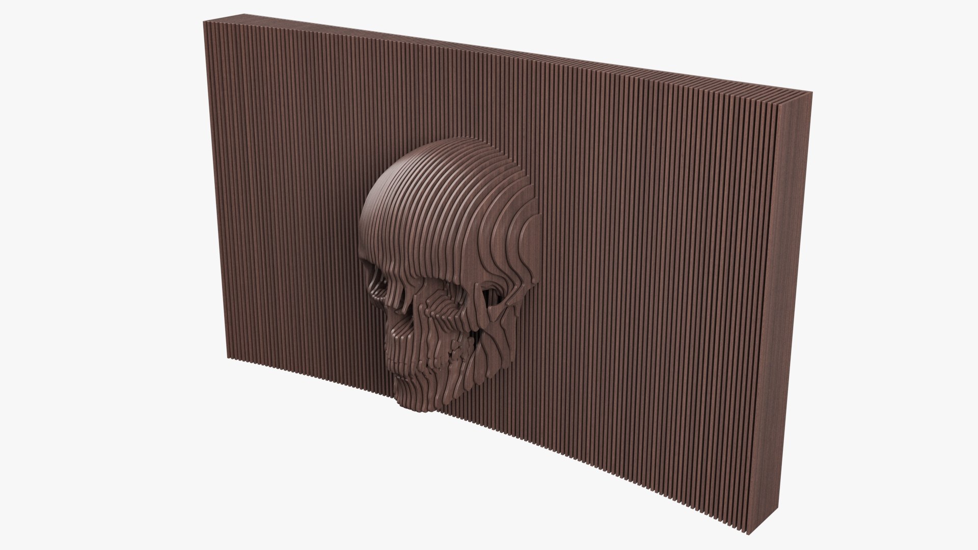 3D Modern Wooden Wall Decor Panel - Human Scull Model - TurboSquid 2371482