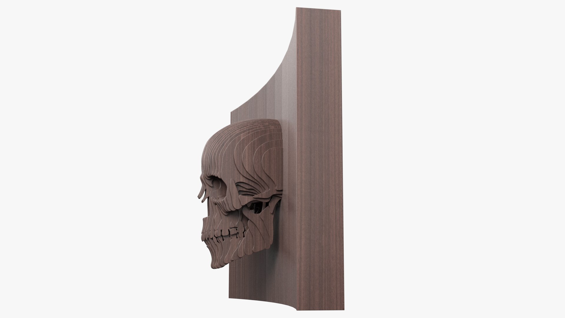 3D Modern Wooden Wall Decor Panel - Human Scull Model - TurboSquid 2371482