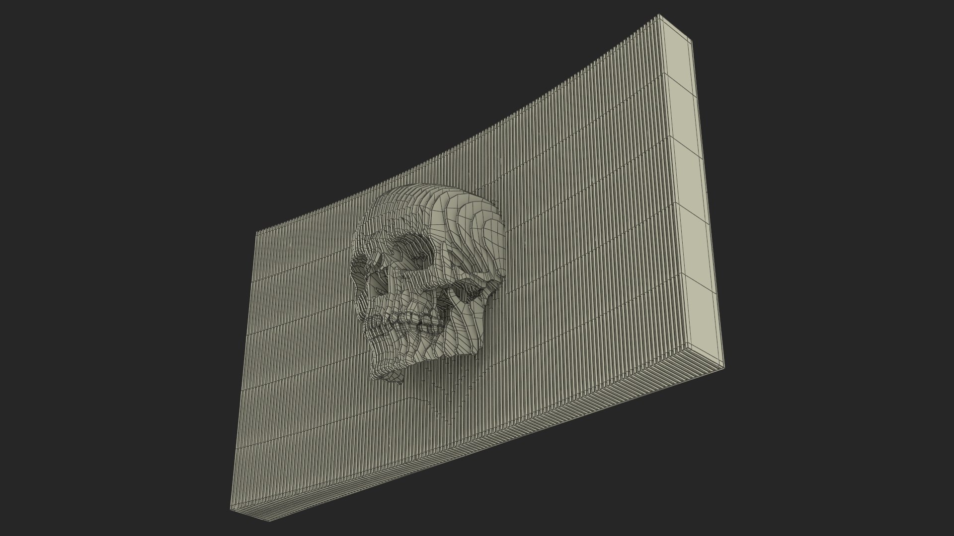 3D Modern Wooden Wall Decor Panel - Human Scull Model - TurboSquid 2371482