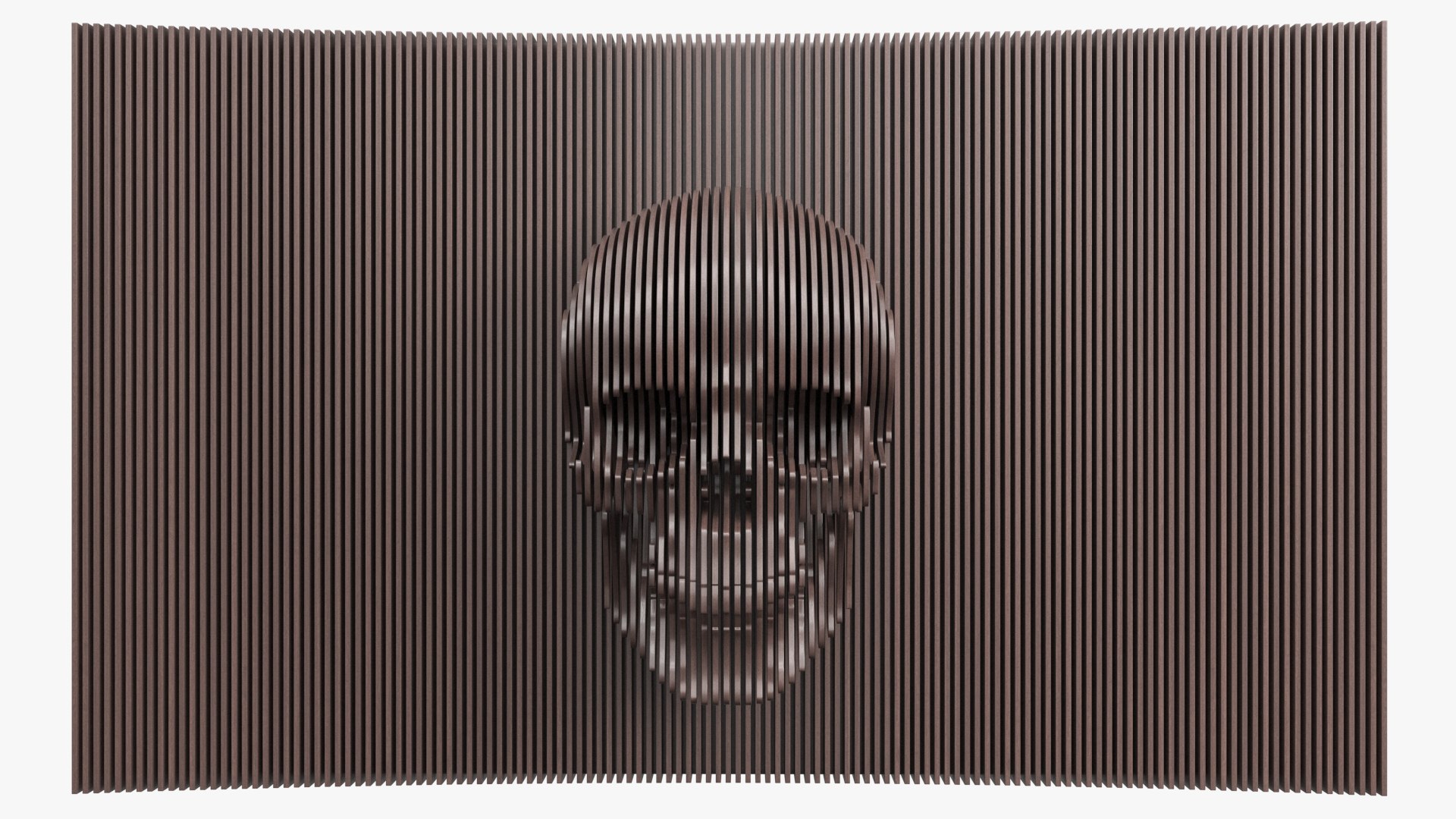 3D Modern Wooden Wall Decor Panel - Human Scull Model - TurboSquid 2371482