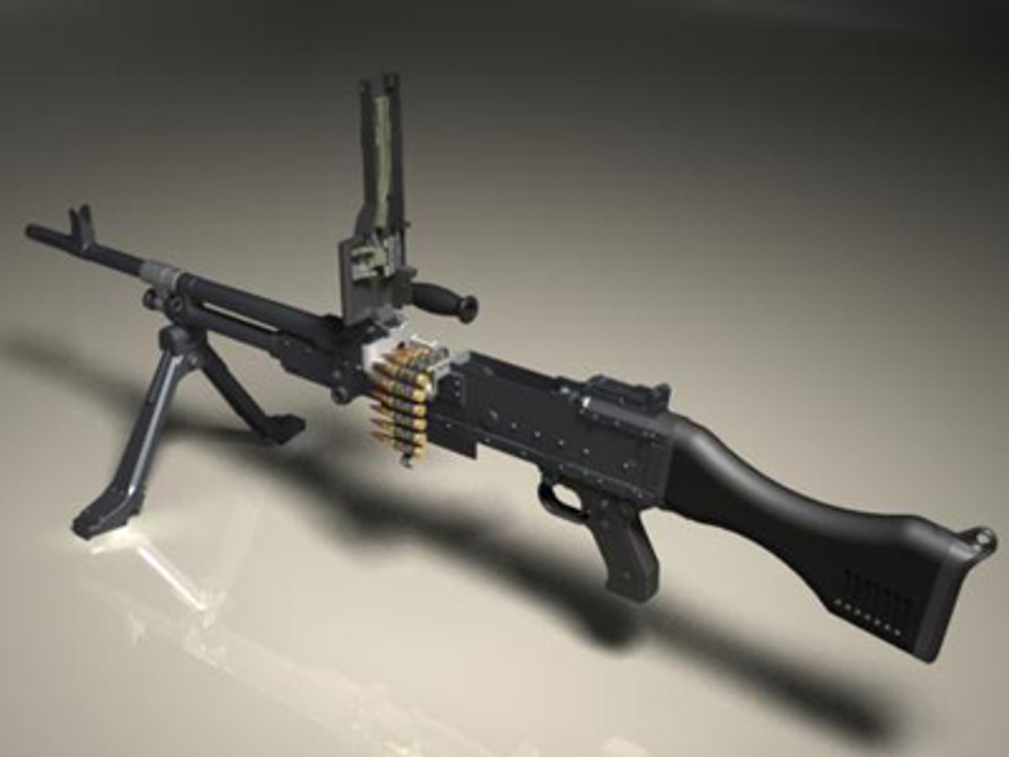 Fn Mag58 Machine Gun 3d Model