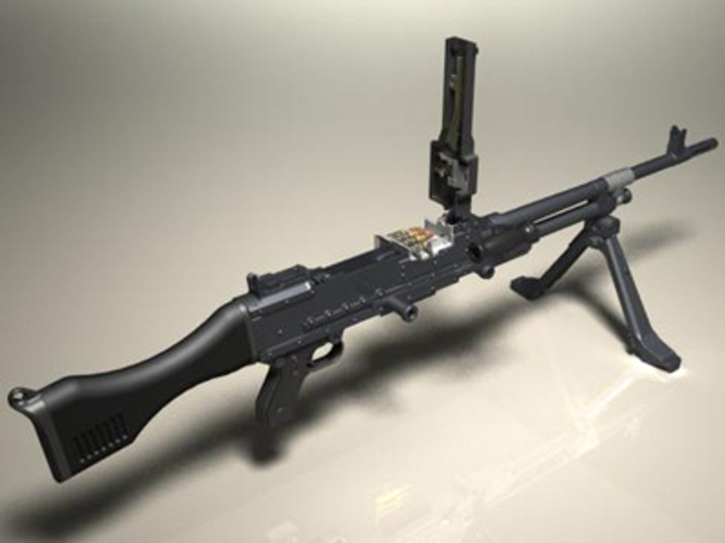 Fn Mag58 Machine Gun 3d Model