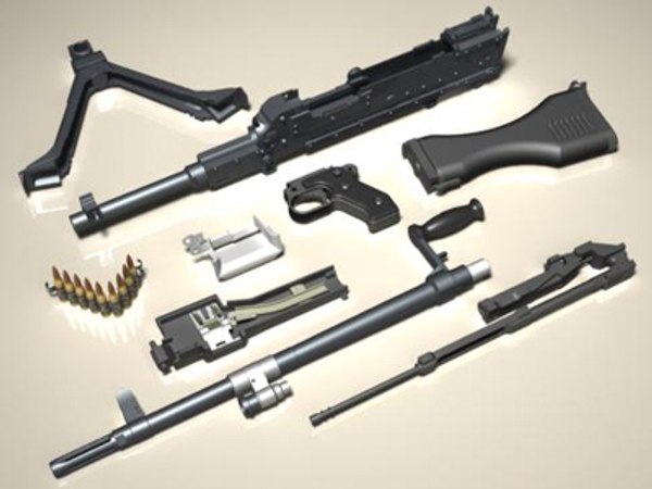 fn mag58 machine gun 3d model