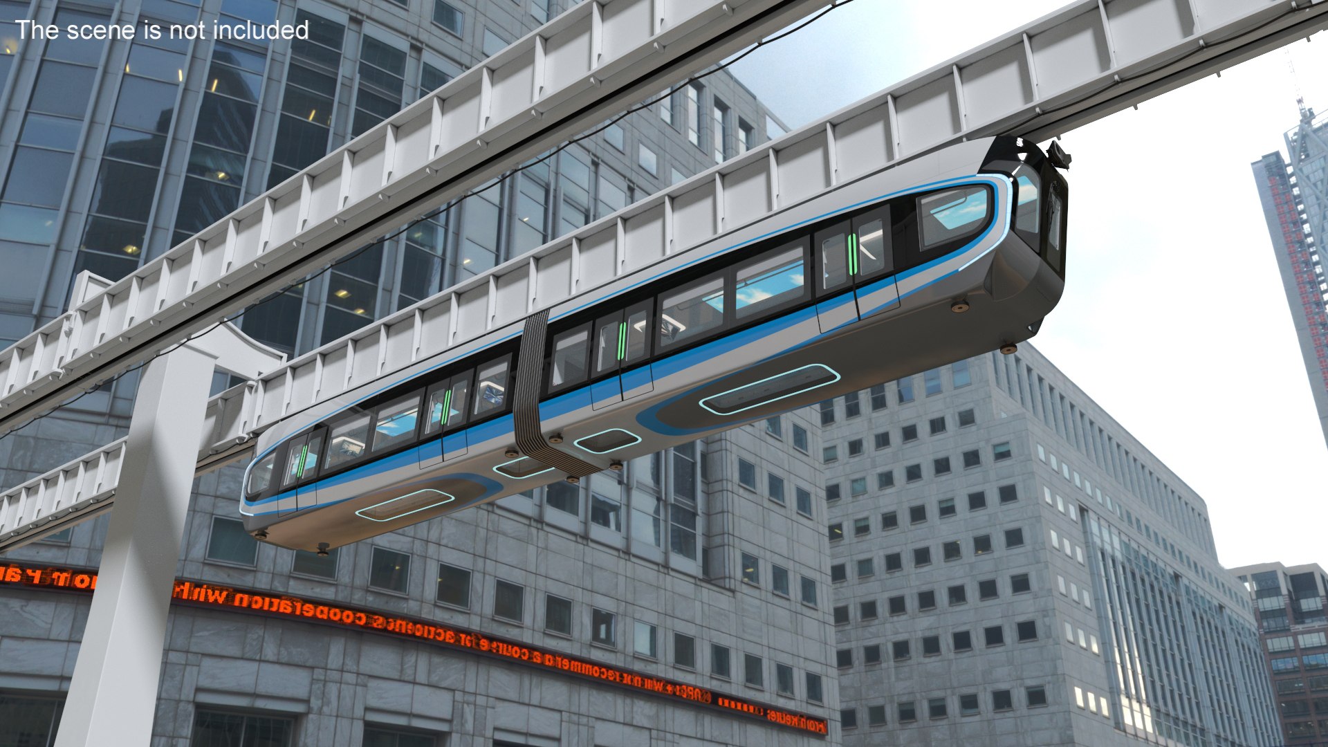 Monorail Track Structure With Highway 3D Model - TurboSquid 2376325