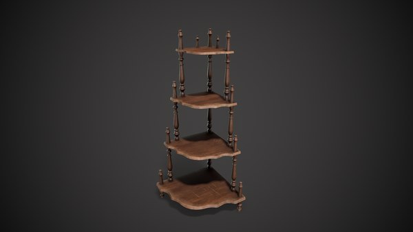 Wooden Corner Stand 3D - TurboSquid 1736412