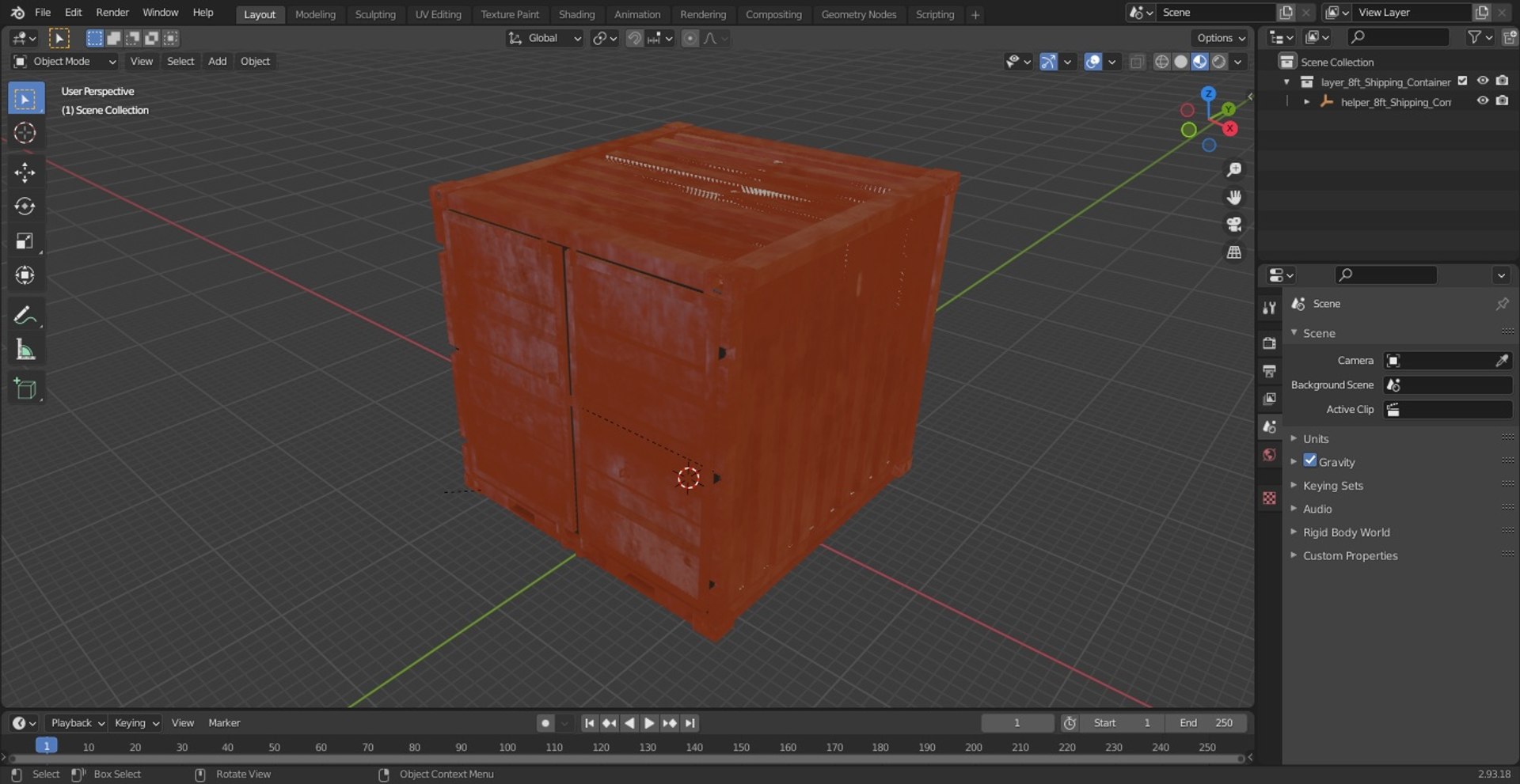 3D Model 8ft Shipping Container - TurboSquid 2151830
