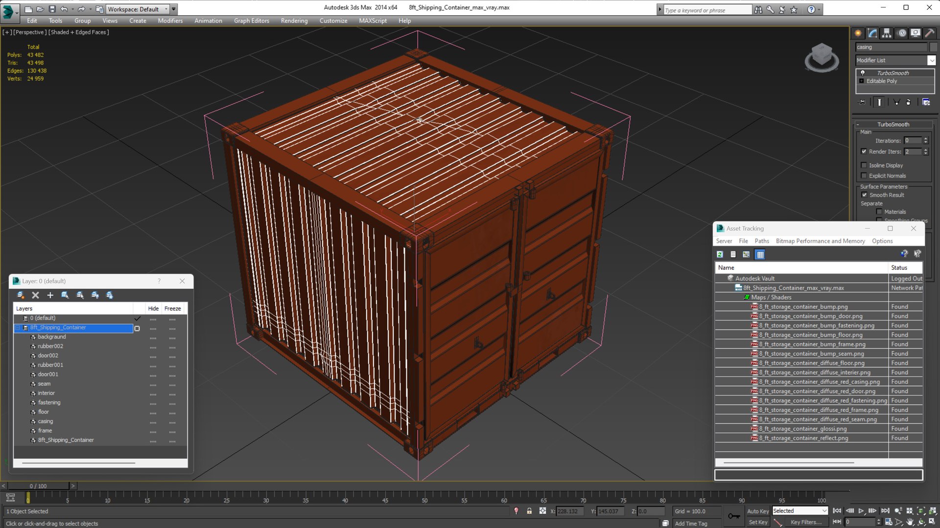 3D Model 8ft Shipping Container - TurboSquid 2151830