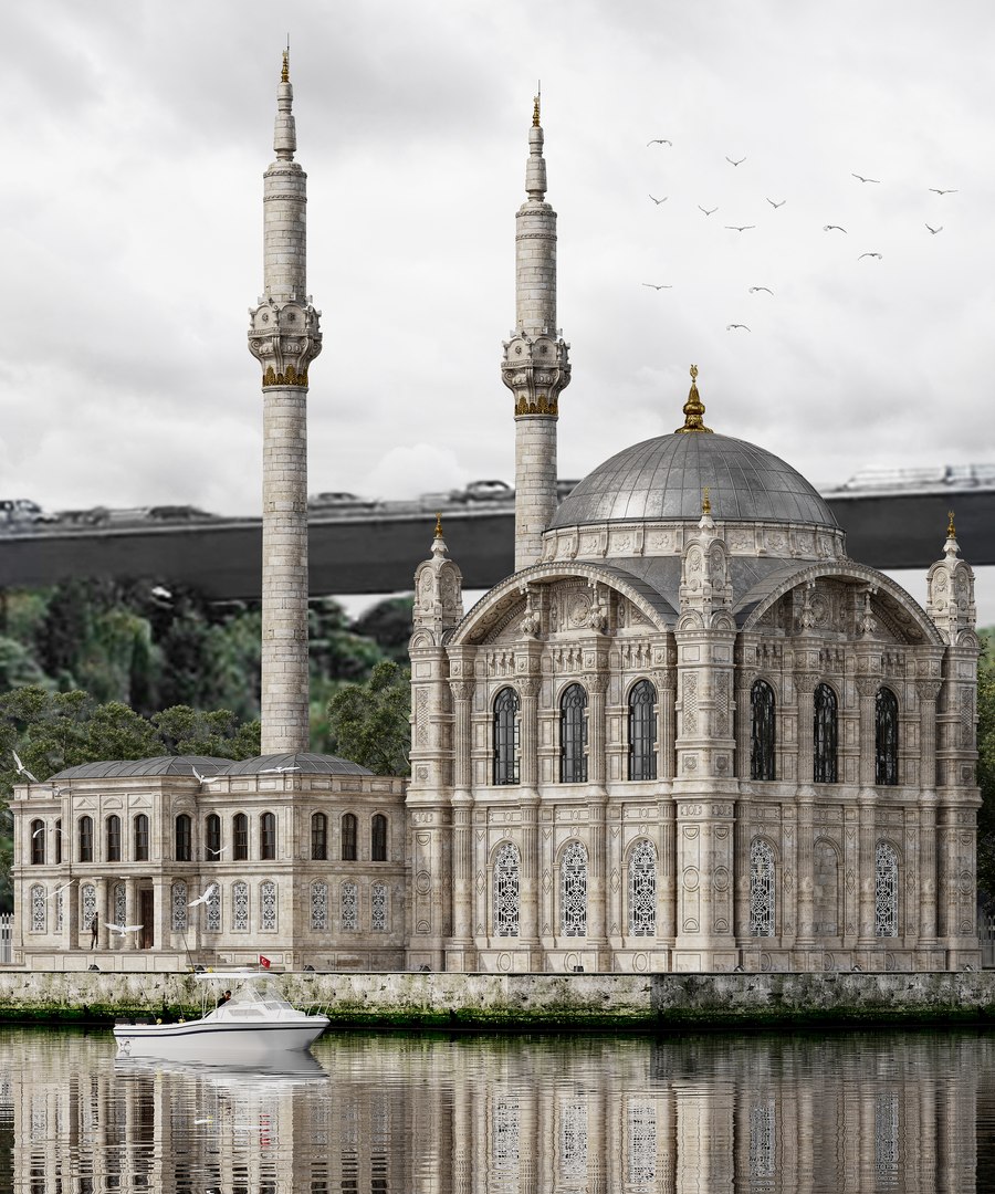 3D Model Istanbul Ortakoy Mosque - TurboSquid 2081248